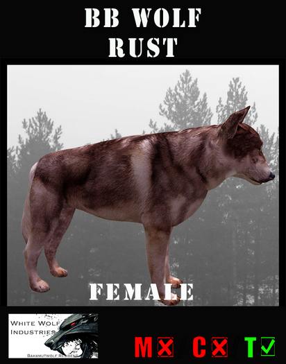 Second Life Marketplace - BB Wolf Rust, female